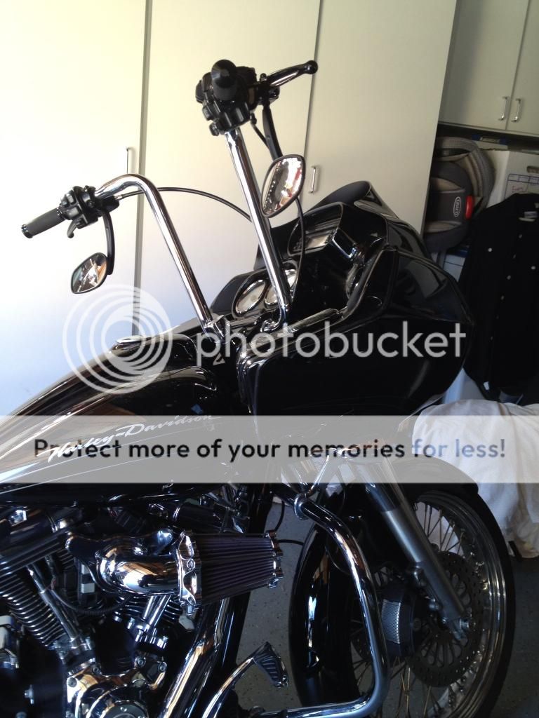 Show me some pix of mirrors mounted under your apes | Road Glide